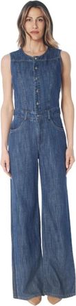 Shaft Femme, Combinaisons et Ensembles, Bleu, Taille: W26 Tuta Five Smocking Wide Leg Jumpsuit
