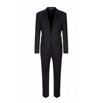 Emporio Armani Eleganter Smoking mit rundem Satin-Revers - - Suits - Herren - Schwarzk - L