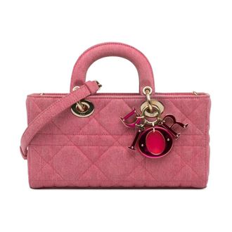 Dior Pre-owned Quilted Denim Satchel Bag - - Pre-owned - Damen - Rosa - ONE SIZE