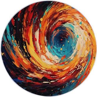 Generic Tapis Rond Salon, Vortex Abstrait Color&eacute; Tapis de Sol D&eacute;coration Antid&eacute;rapant 150 cm (Round) Tapis de Sol D&eacute;coration Antid&eacute;rapant Couleur