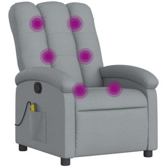 vidaXL Massagesessel Hellgrau Stoff - Vidaxl