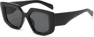 Generic Lunettes De Soleil &Agrave; Monture Large For Femme, Style Streetwear, For Homme, Id&eacute;ales For Les F&ecirc;tes En Ext&eacute;rieur.(Black)