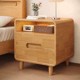 Generic Nachttisch Aus Massivem Holz, Nachttisch Mit Schubladen Und Verdecktem Griff, Hochklappbare Schrankbeine for B&uuml;Cher, Aufbewahrungsboxen