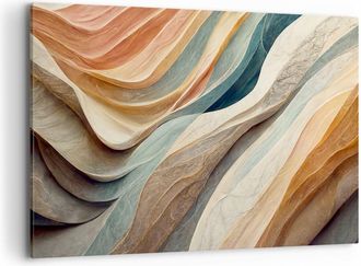 Arttor Bilder auf Leinwand 100x70cm Leinwandbild mit Rahmen Textur Muster Hell Gro&szlig; Wanddeko Bild Schlafzimmer K&uuml;che Deko Wandbilder Dekoration Wohnzimmer Wa