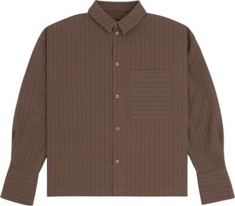 Worst Behavior Wrstbhvr, Femme, Blouses et Chemises, Brun, Taille: 38 FR Blusenhemd Logo Flaglabel