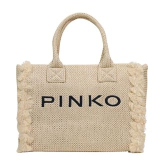 Pinko Pinko, Femme, Sacs, Jaune, Taille: ONE Size Beach Shopper Rafia