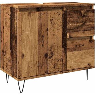 vidaXL Waschbeckenunterschrank Altholz-Optik 65x33x60 cm Holzwerkstoff - Vidaxl