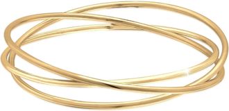 Elli Armband - Armband Armreif Dreifach Triple Verschlungen 925 S - Gr. 19 CM - in Gold - für Damen