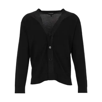 Emporio Armani V-Ausschnitt Cardigan - - Knitwear - Herren - Schwarzk - L