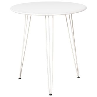 HOMCOM Runder Esstisch mit Metallgabelf&uuml;&szlig;en Moderner Nordischer Stil f&uuml;r K&uuml;che Wohnzimmer Cafeteria Bar &Oslash;70x75 cm Wei&szlig;