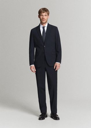 Mango Pantalon de costume London regular-fit bleu marine - Homme - 38 - MANGO MAN