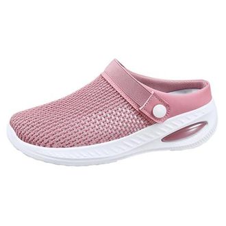 Generic Pantoufles d&eacute;t&eacute; 2026 pour femme - Couleur unie - Maille respirante et confortable - Antid&eacute;rapante, rose, 36.5 EU