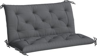 OUTSUNNY 2 Sitzer Bankauflage 100 x 98 x 8 cm Sitzkissen mit B&auml;ndern R&uuml;ckenkissen f&uuml;r Indoor/Outdoor Polster Auflage f&uuml;r Sitzbank Gartenbank Gartenm&ouml;bel Hollyw