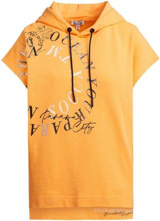 soccx Kapuzensweatshirt mit &uuml;berschnittener Schulter & Seitenschlitze