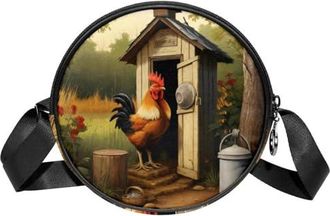 Generic Sac &agrave; bandouli&egrave;re rond pour femme, petit sac &agrave; bandouli&egrave;re avec fermeture &eacute;clair et bretelles r&eacute;glables, style d&eacute;contract&eacute; pour femmes et filles