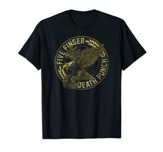 Five Finger Death Punch 5FDP - Eagle - Black and Gold T-Shirt