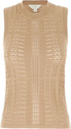 Malo Femme, Tops, Beige, Taille: 42 FR Haut en maille ajour&eacute;e