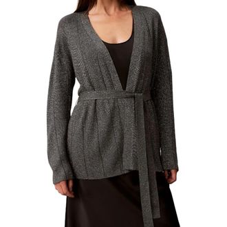 Calvin Klein Shine Blend Cardigan - - Knitwear - Damen - Grau - S