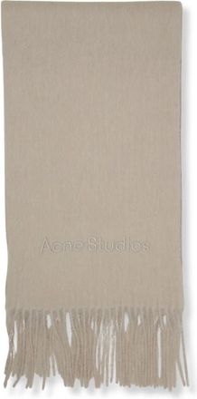 Acne Studios Homme, Accessoires, Gris, Taille: ONE Size Alpaca Wool Logo Scarf