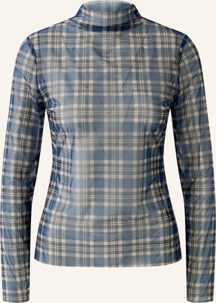 Oui Longsleeve Aus Mesh blau