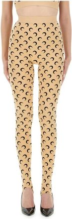Marine Serre Femme, Pantalons, Beige, Taille: 38 FR Leggings