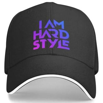 Generic Chaleur dHiver, I Am Hardstyle Casquette De Baseball Casquette Trucker Dété Réglable Running Hippie Snapback Cap Hommes Femmes y2k Casquettes de Baseb