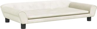 vidaXL Kindersofa Creme 100x50x26 cm Samt vidaXL