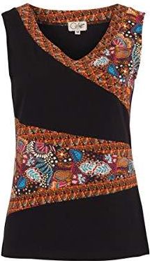 Coline Tee Shirt Femme col V - Couleur : Noir - Taille : L