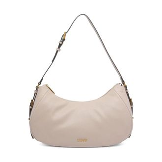 Liu Jo Gebogene Beige Schultertasche mit Logo - - Bags - Damen - Beige - ONE SIZE