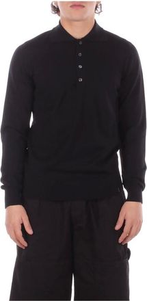 Alpha Studio Homme, Pulls, Noir, Taille: M Polo Quattro Bottoni