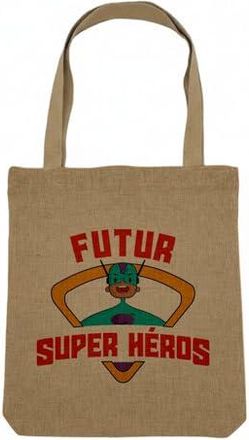 Fabulous Sac Shopping Tote Bag Aspect Lin - Futur SuperHeros BD Comics L&eacute;gende - Sac de Courses Toile Epaisse 360g Beige Naturel Cabas Port&eacute; Epaule Solide Impr