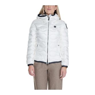 Blauer Kapuzen-Steppjacke - - Jackets - Damen - Wei&szlig; - L