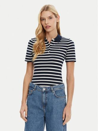 Tommy Hilfiger Poloshirt 1985 WW0WW43225 Dunkelblau Slim Fit