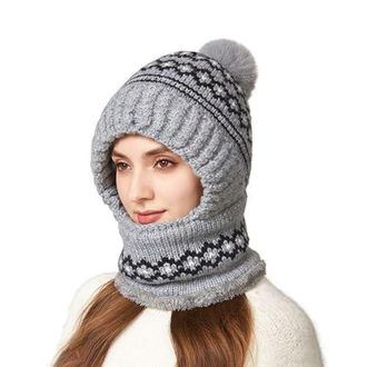 Generic Chapeaux dhiver pour femmes,Couvre-t&ecirc;te r&eacute;glable coupe-vent tricot&eacute; - Bonnet dhiver &eacute;pais pour femmes Bonnet tricot&eacute; chaud | Convient pour le ski, lut