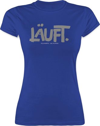 Shirtracer Shirt Damen - Statement - L&auml;uft - L&auml;uft Lustig Spr&uuml;che Lustiger Spruch Nerd Geek L&auml;uft bei Mir - XL - Royalblau - t lustige Sport spruchshirts spruech