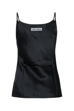 Acne Studios Wrap-Draped Viscose Tank Top - Black