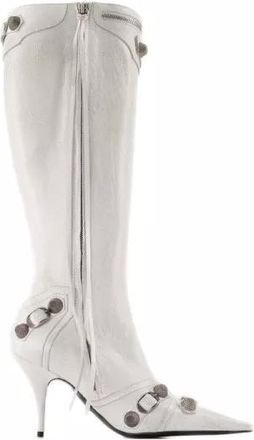 Balenciaga Stiefel - Cagole H90 Boots - Leather - White - Gr. 40 (EU) - in Wei&szlig; - f&uuml;r Damen