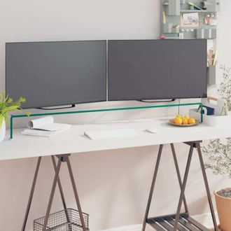 vidaXL Meuble tv/ de moniteur 120 x 30 x 13 cm Verre Transparent