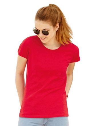 Fruit Of The Loom Damen Lady-Fit T-Shirt Gr&ouml;&szlig;en - Shirtarena B&uuml;ndel, Farbe:rot, Gr&ouml;&szlig;e:S
