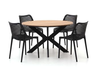 Forza Furniture Forza Ripi/Fidenza &oslash; 149 cm Gartenm&ouml;bel-Set 5-teilig stapelbar