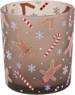 Cosy & Trendy Cosy Home 6er Set Glaskerzenhalter Plätzchenform, braun, 7 x 7 x 8 cm