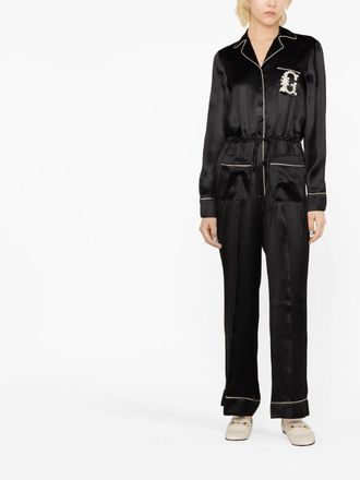 Gucci combinaison &agrave; logo brod&eacute; - Noir