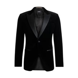 HUGO BOSS Homme, Vestes, Noir, Taille: M Blazer Tuxedo en Velours Noir