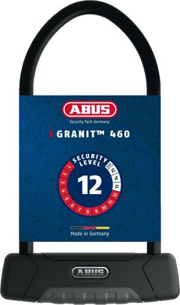 ABUS B&uuml;gelschloss Granit Plus 470 + USH470-Halterung - Fahrradschloss mit Parabolb&uuml;gel Sicherheitslevel 12-300 mm B&uuml;gelh&ouml;he, Schwarz
