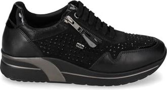 Valleverde Baskets en daim avec paillettes noires VNF453W