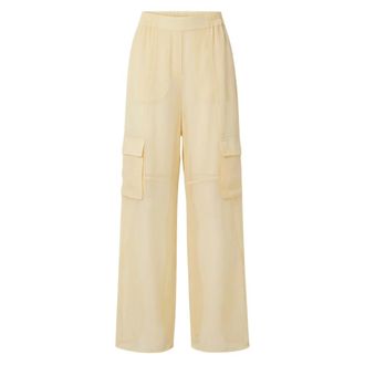 Pinko Pinko, Femme, Pantalons, Jaune, Taille: 36 FR Pantalon Cargo Semi-transparent