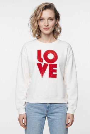 Pepe Jeans London Sweatshirt BRISA mit Schmucksteinbesatz & Schriftzug