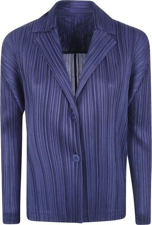Issey Miyake Veste pliss&eacute;e - Femme - Vestes - Bleu - Taille: 46 FR