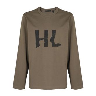 Helmut Lang Zerknittertes Langarmshirt - - Tops - Herren - Braun - S