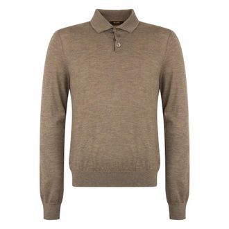 Moorer Breton Polo Pullover - - Tops - Herren - Braun - M